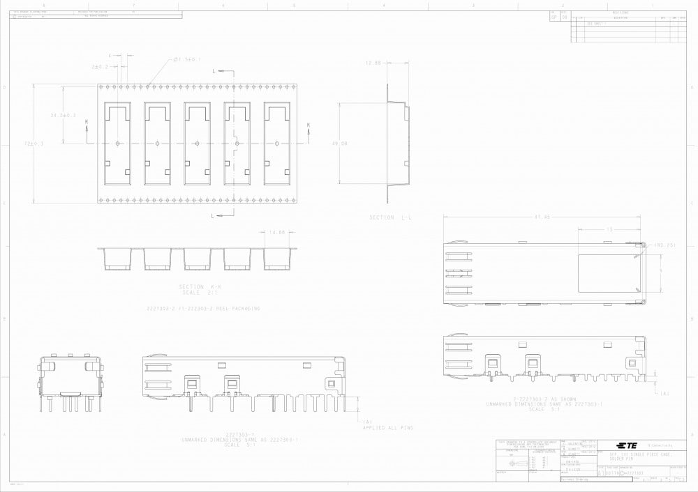 TE Connectivity drawing sheet 3 for 2227303-3
