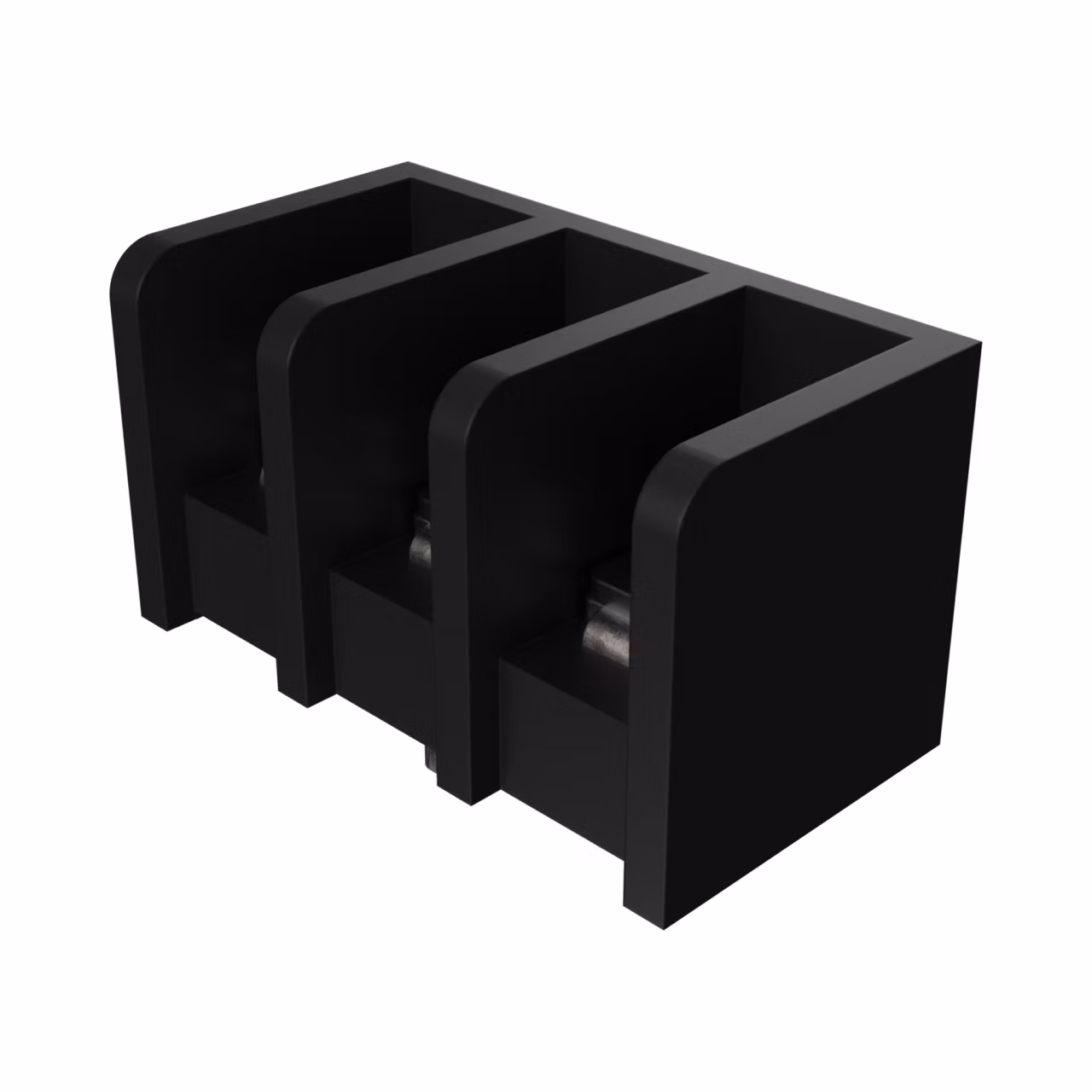 12.70mm Pitch, Single Row, Tri-Barrier Terminal Strip, without Mounting Ends, Black, Steel Screws, 3 Circuits for sale