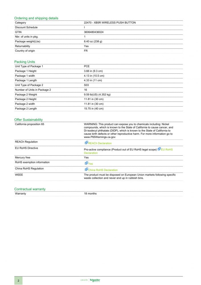 XB4RFB01 technical document page 2
