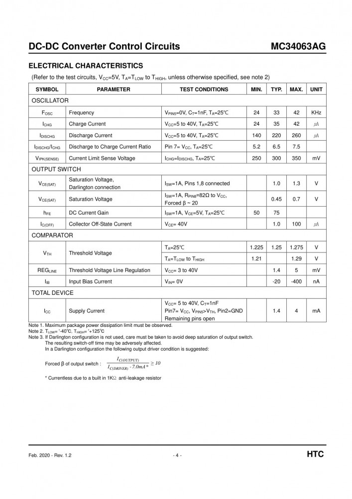 MC34063AGN datasheet page 4