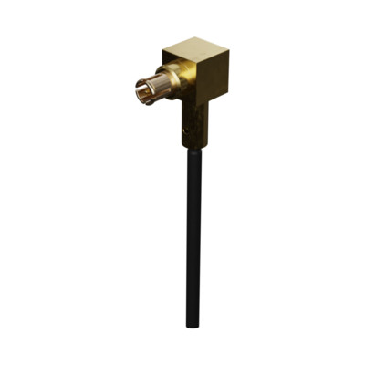 SSMCX Plug, Right-Angle, Crimp, 1.13mm Cable, Brass Body, Gold (Au) Plated, 50 Ohms for sale