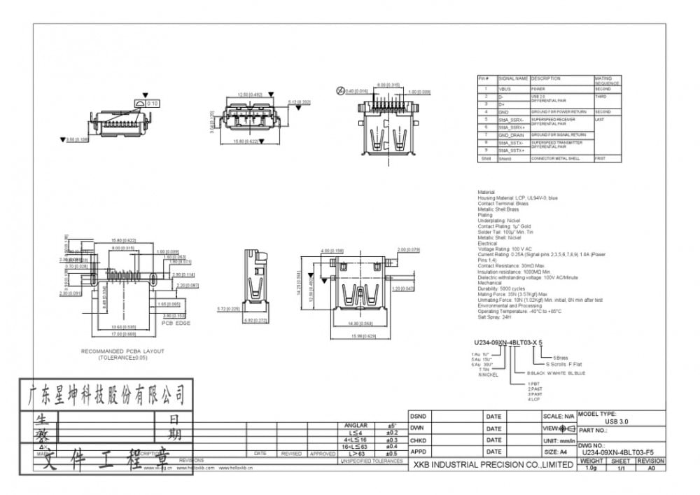 U234-091N-4BLT03-F5 technical drawing page 1