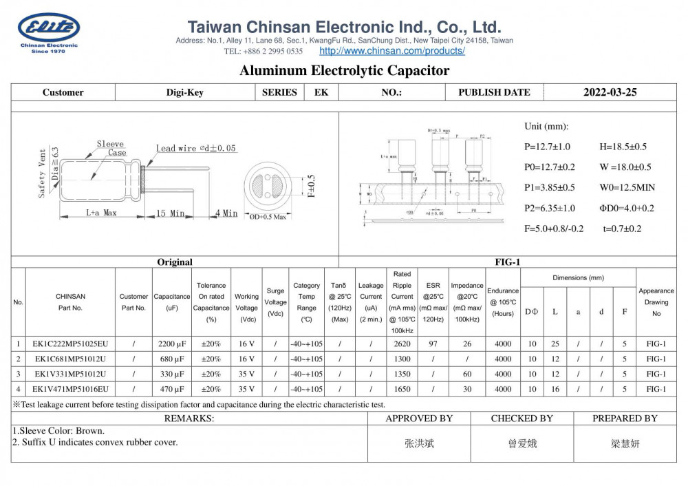 Chinsan EK datasheet page 9