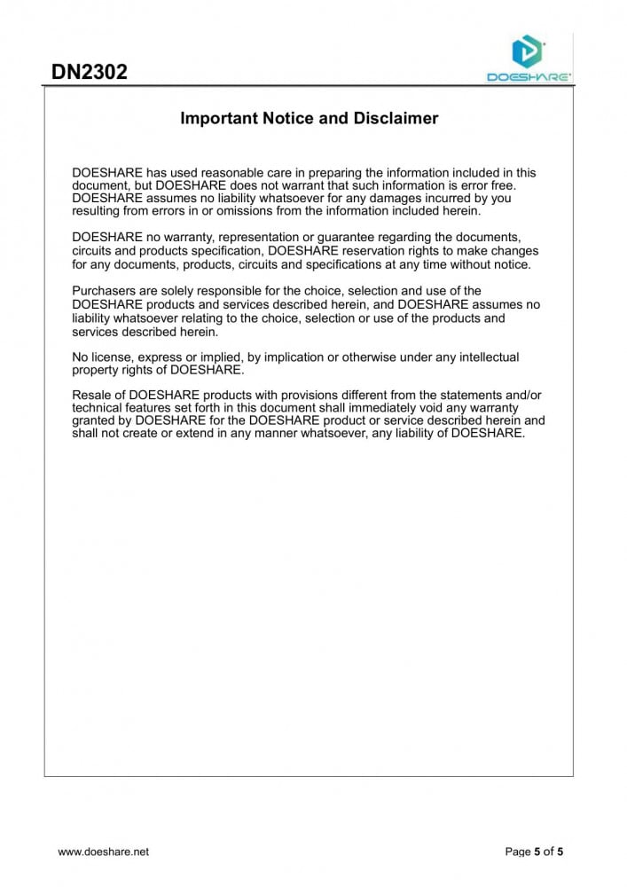 DN2302 datasheet page 5