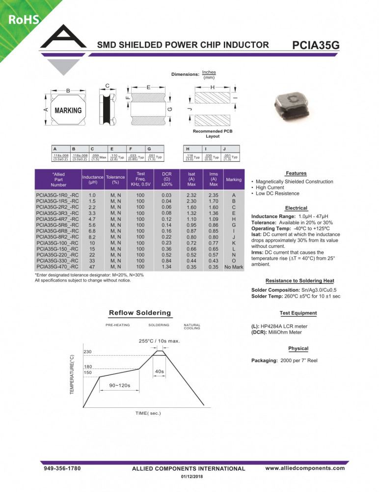 PCIA35G series technical document, page 1