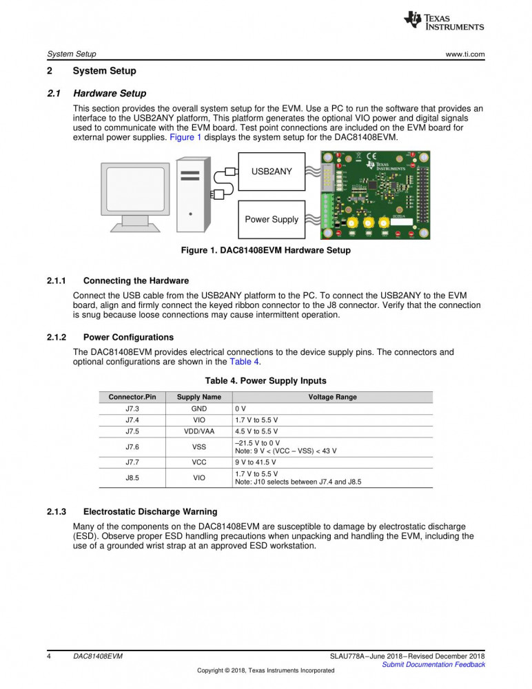 DAC81408EVM user guide page 4