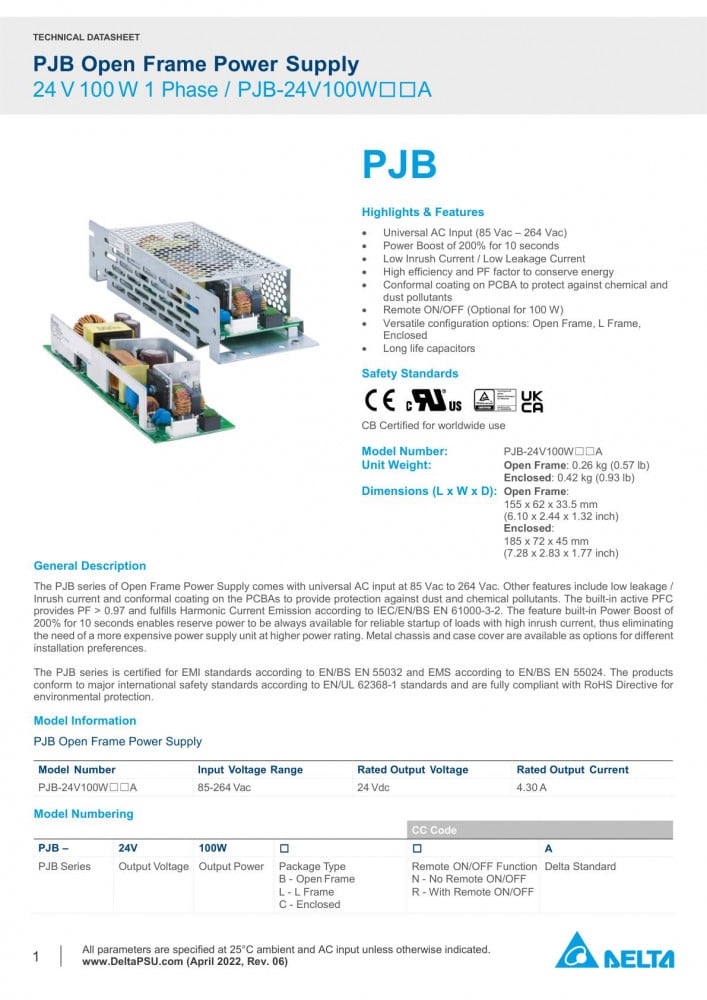 PJB datasheet page 1