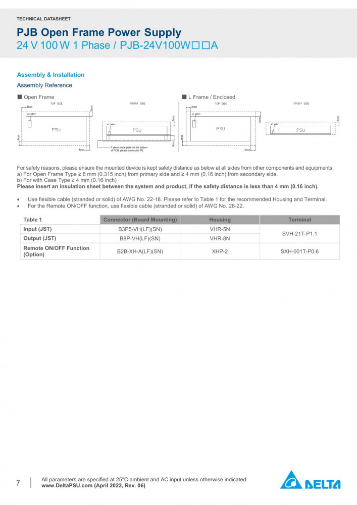 PJB datasheet page 7