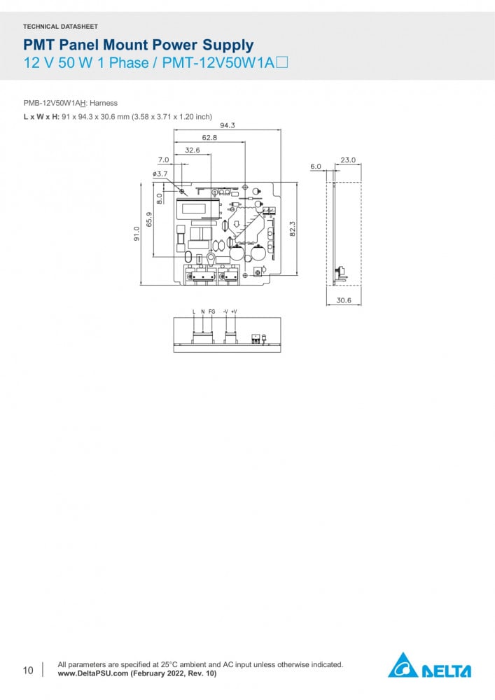 DELTA PML-12V50W1AH datasheet page 10