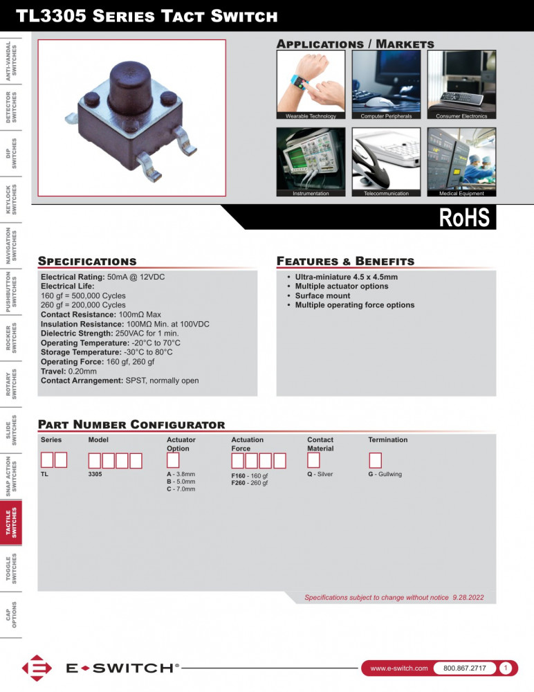 TL3305AF160QG technical document page 1