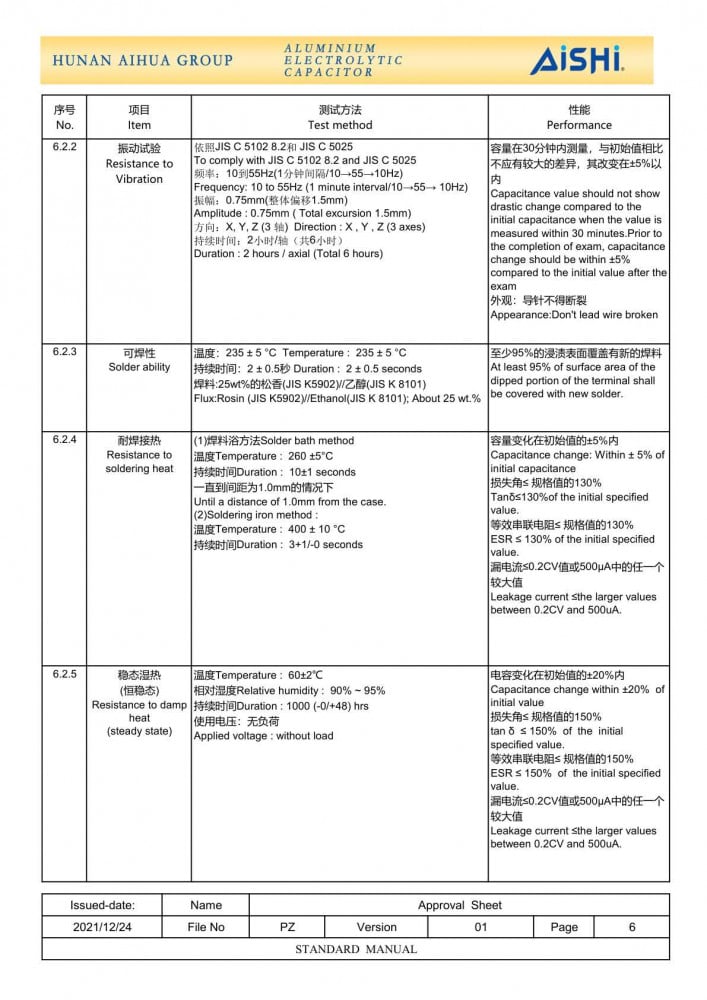 AISHI PZ specification page 6