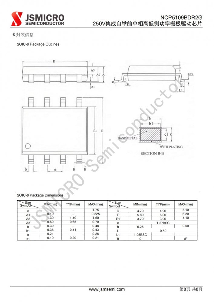 NCP5109BDR2G-JSM datasheet page 8
