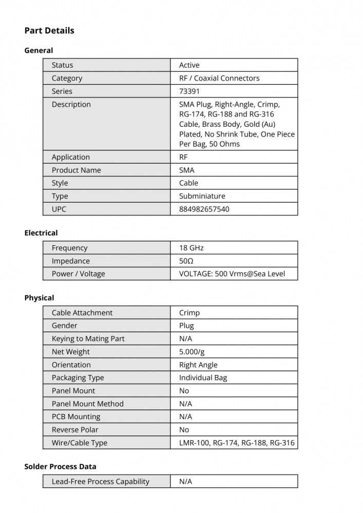 Technical document image 2 for MOLEX 733910234