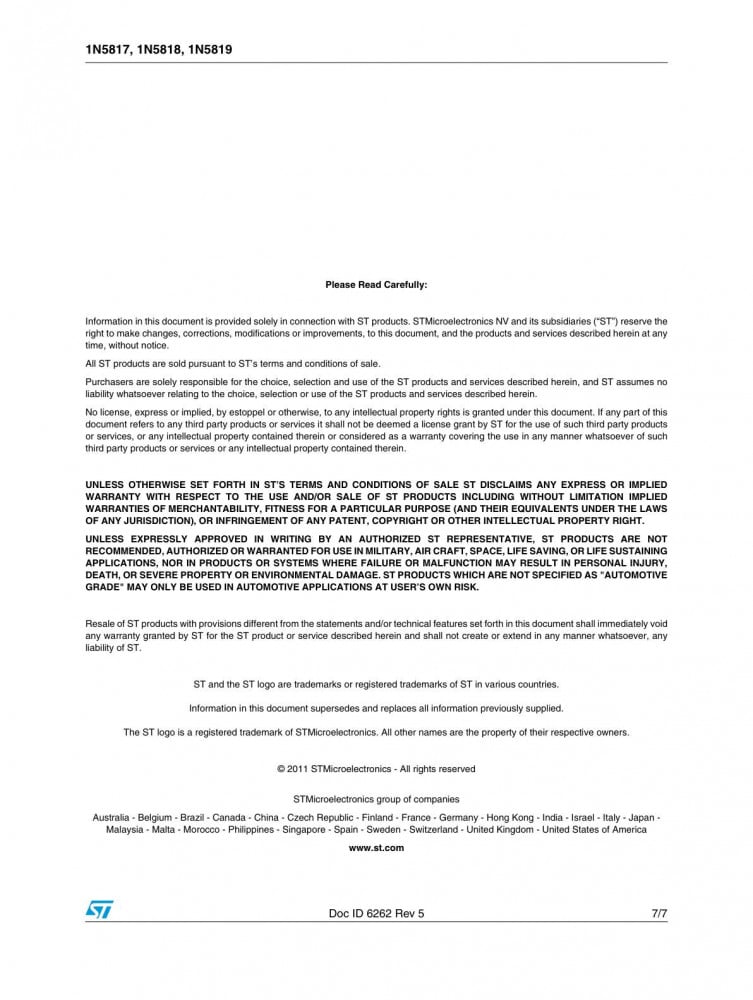 ST 1N5819 datasheet page 7