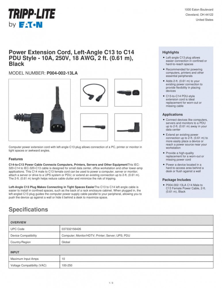 P004-002-13LA technical document page 1