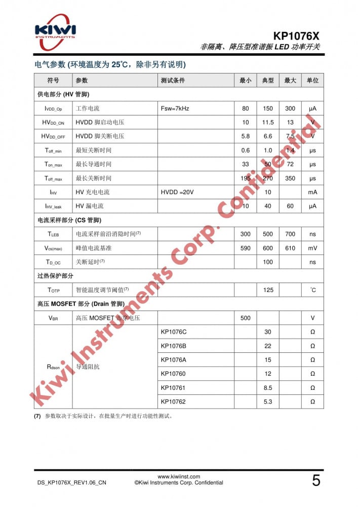 KP1076AWPA datasheet page 5