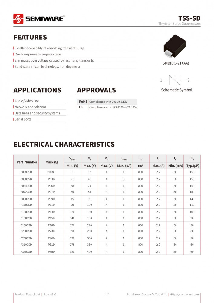 SEMIWARE P3100SD datasheet preview, page 1