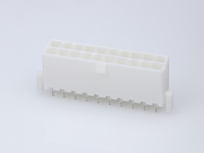 Mini-Fit Jr. Vertical Header, 4.20mm Pitch, Dual Row, 20 Circuits, with Snap-in Plastic Peg PCB Lock, Tin, Natural for sale