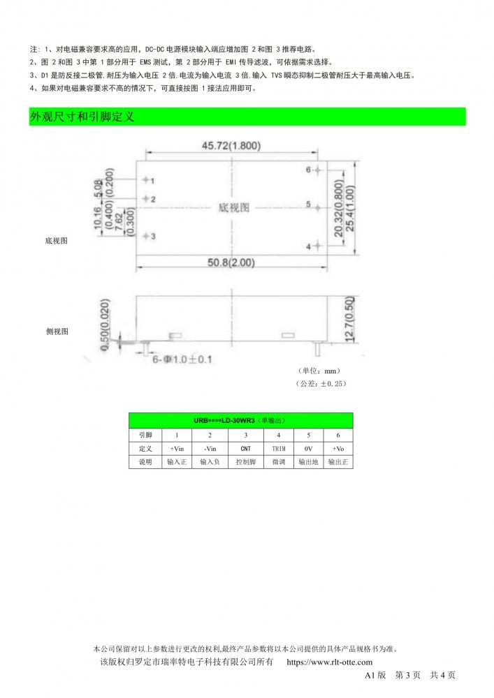RLT URB4805LD-30WR3 datasheet page 4