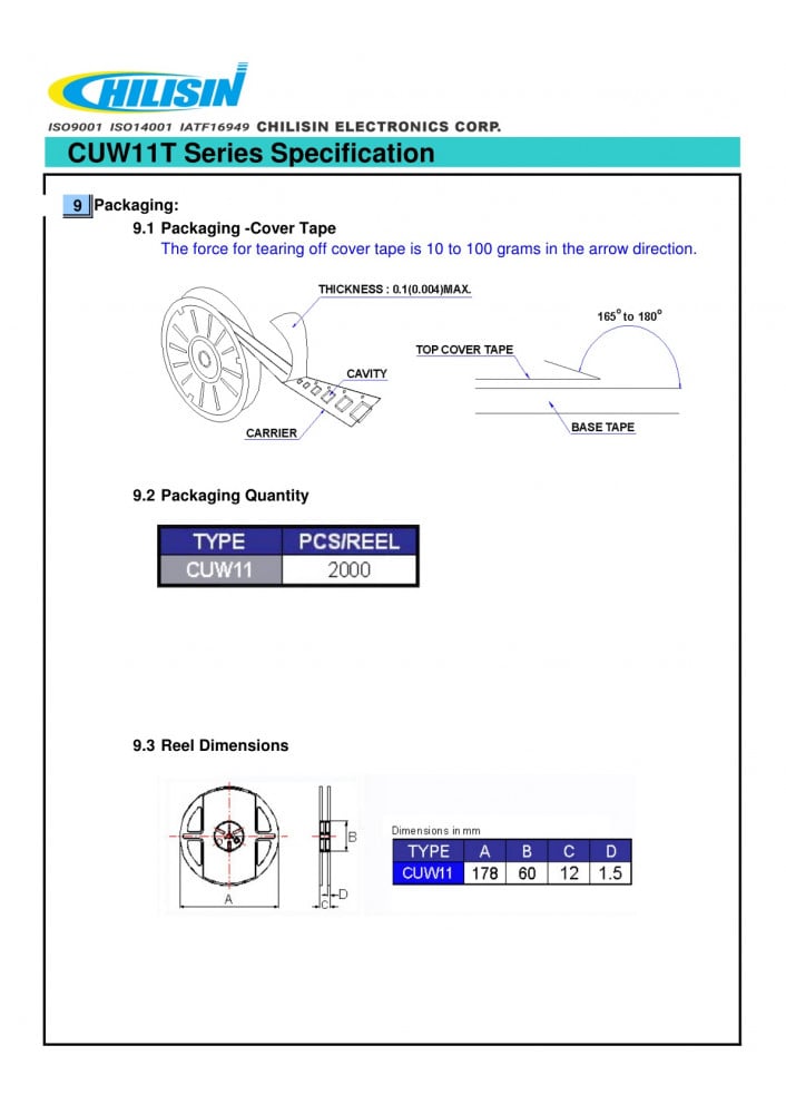 CUW11T approval specification page 5