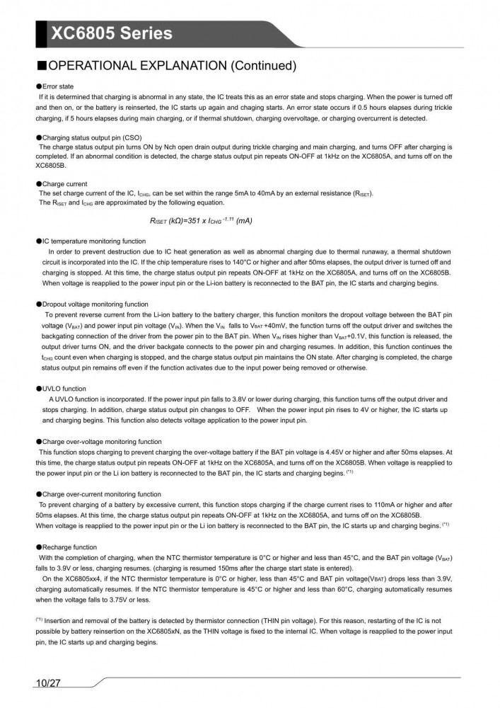 XC6805ANE14R-G datasheet page 10