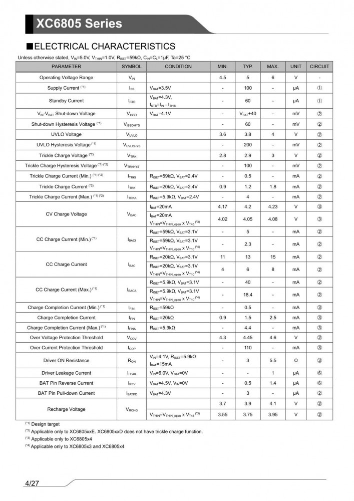 XC6805ANE14R-G datasheet page 4