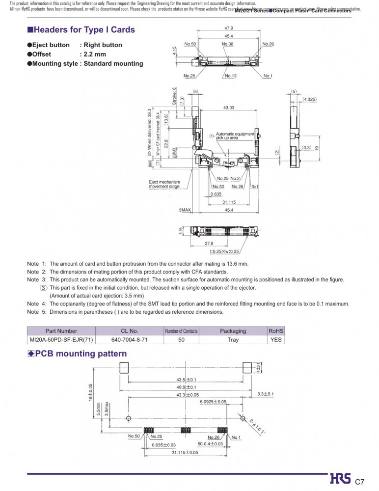 HRS MI20/21 datasheet page 6