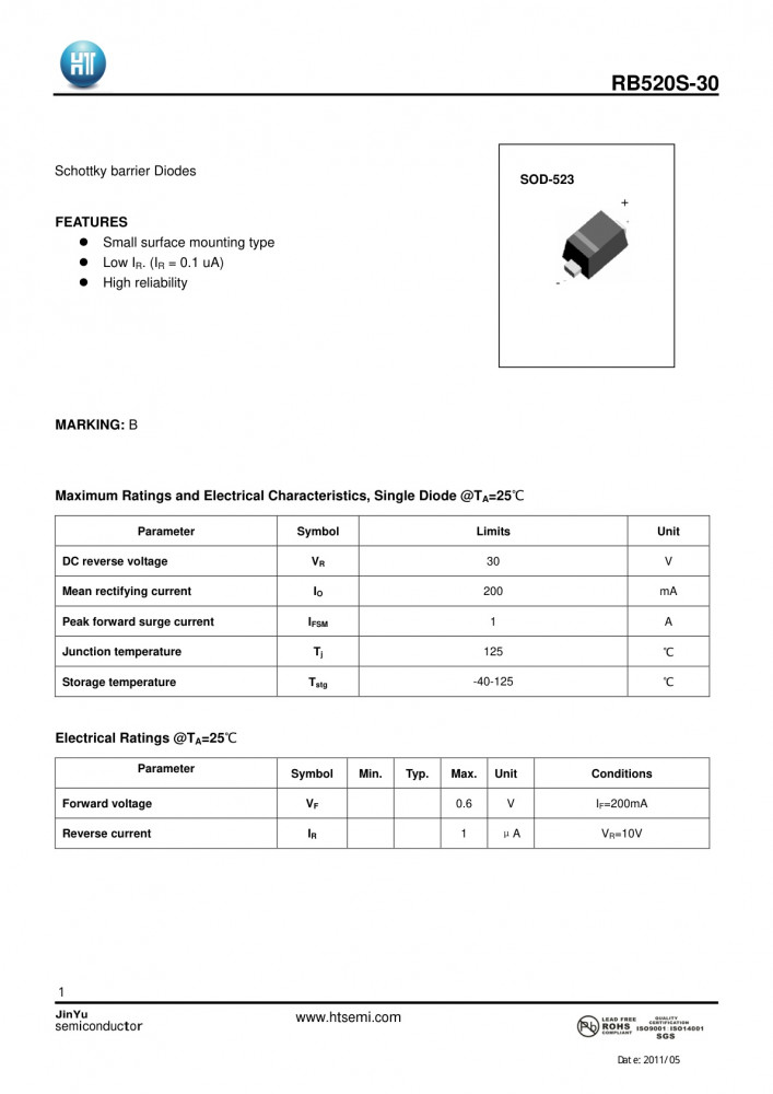 RB520S-30 B technical document page 1