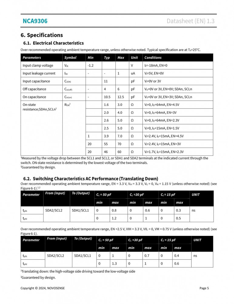 NCA9306-DVSR datasheet page 5