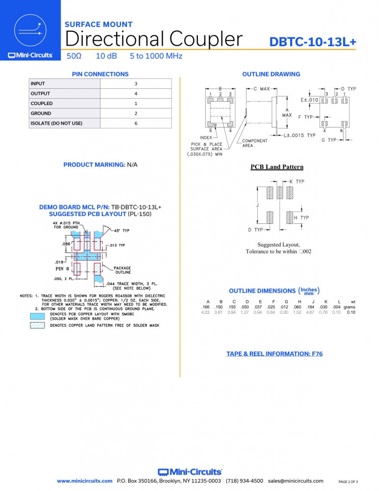 DBTC-10-13L+ datasheet page 2