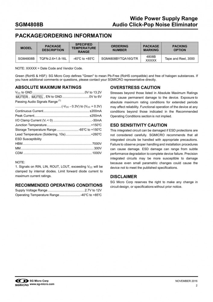 SGM4808B datasheet page 2