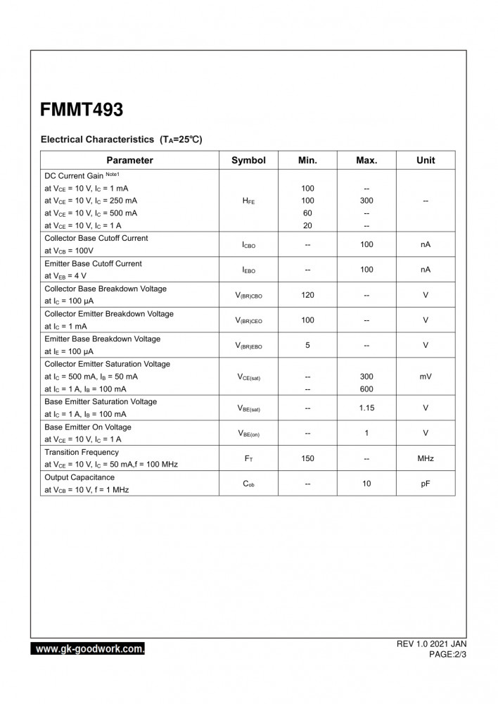 FMMT493 datasheet page 2