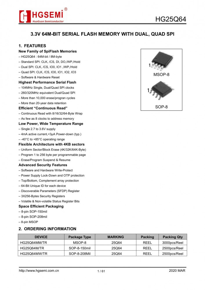 HG25Q64 datasheet page 1
