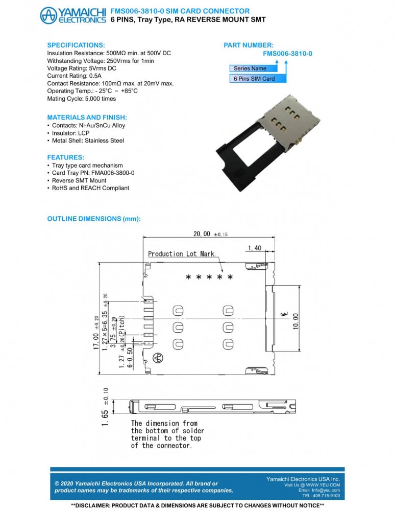FMS006-3810-0 technical drawing page