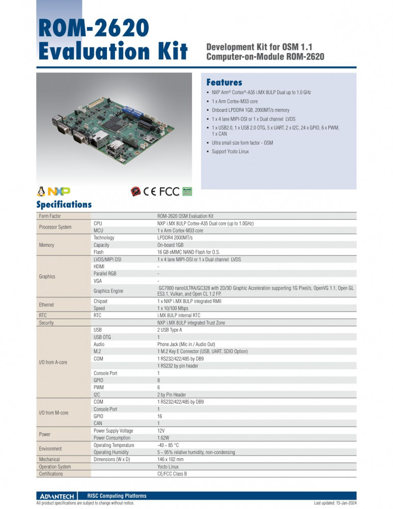 ROM-DK2620 product document page 1