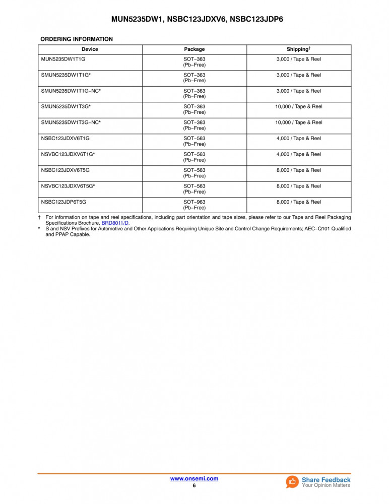 MUN5235DW1T1G datasheet page 6