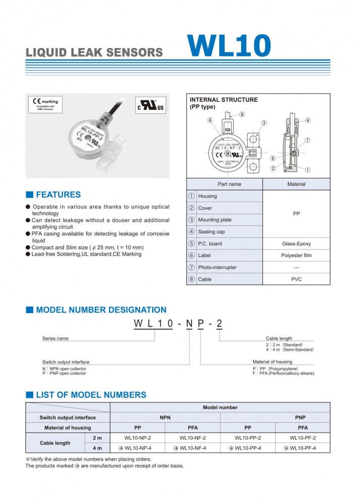 WL10-NF-2 datasheet page 1