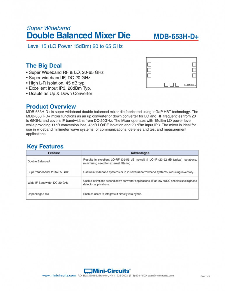 MDB-653H-DG+ datasheet page 1