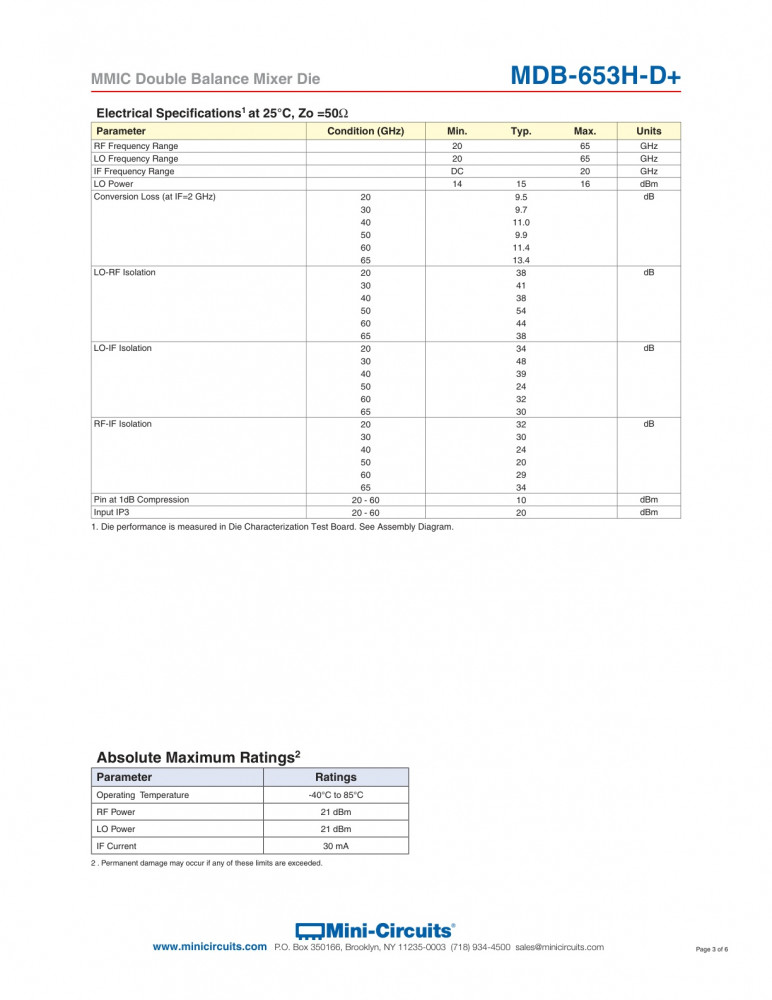 MDB-653H-DG+ datasheet page 3
