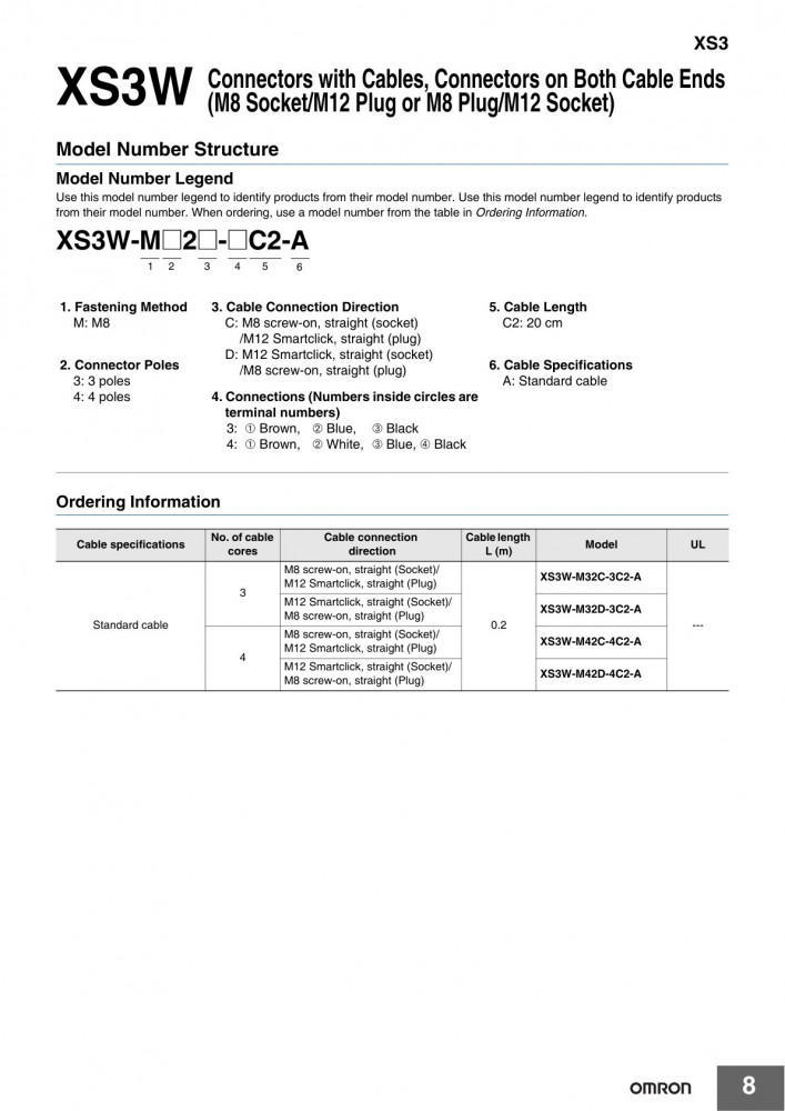 OMRON XS3 datasheet page 8