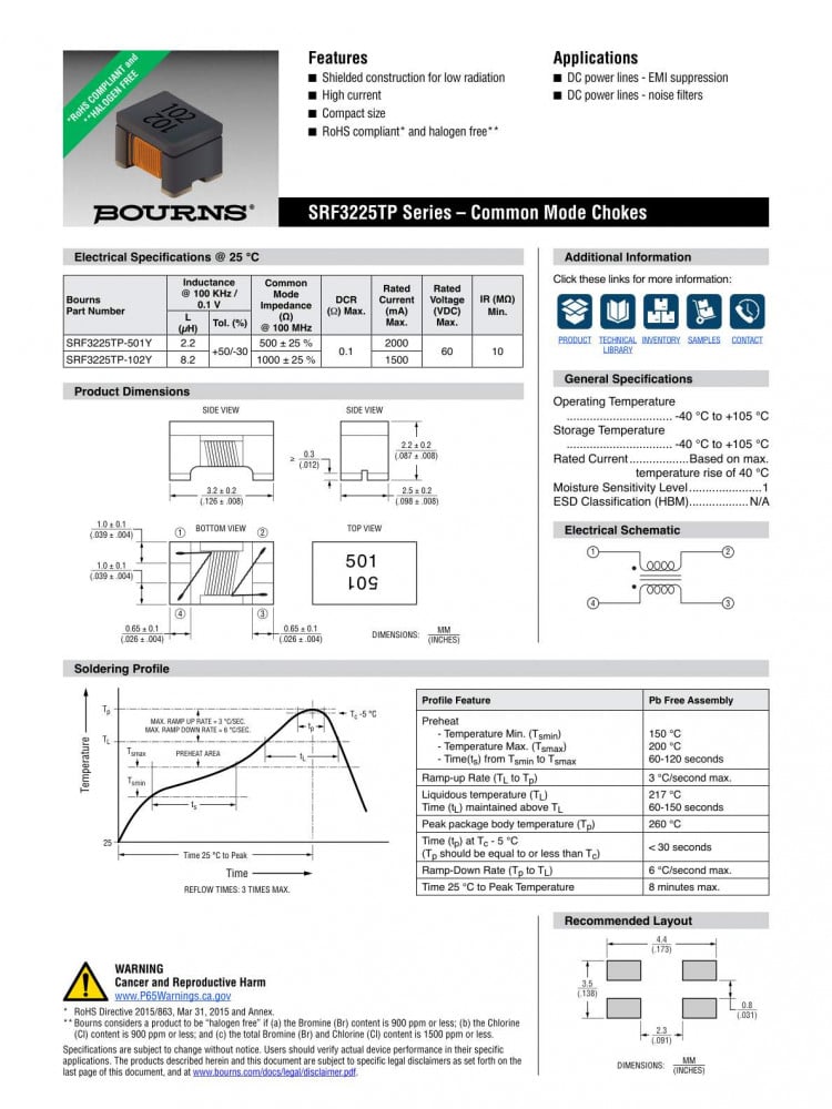 SRF3225TP-501Y datasheet page 1