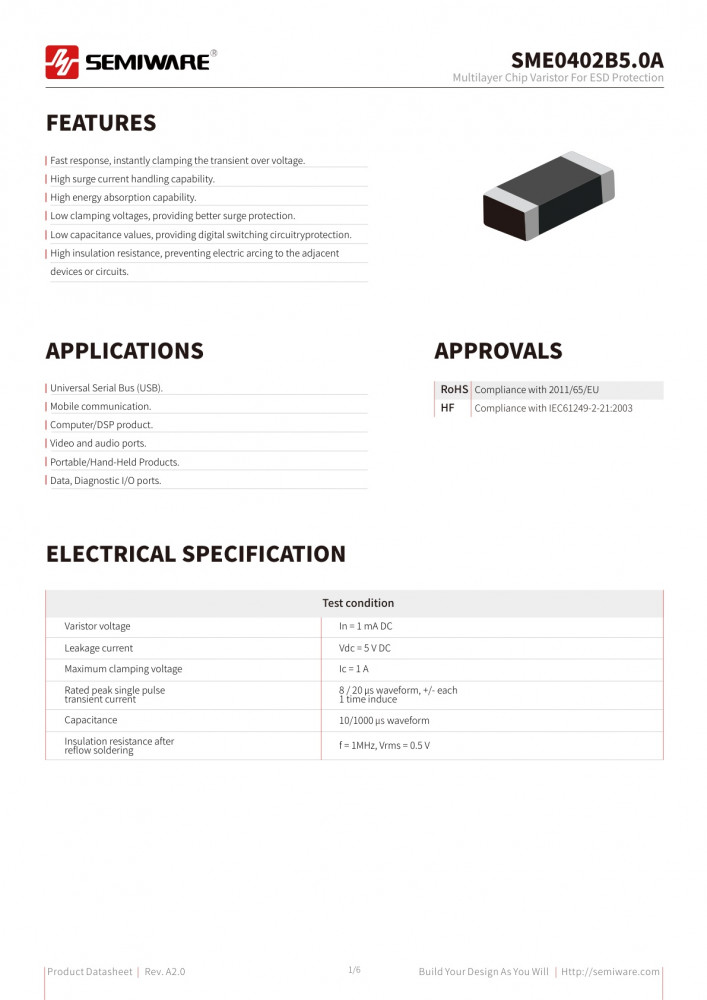 SME0402B5.0A datasheet page 1
