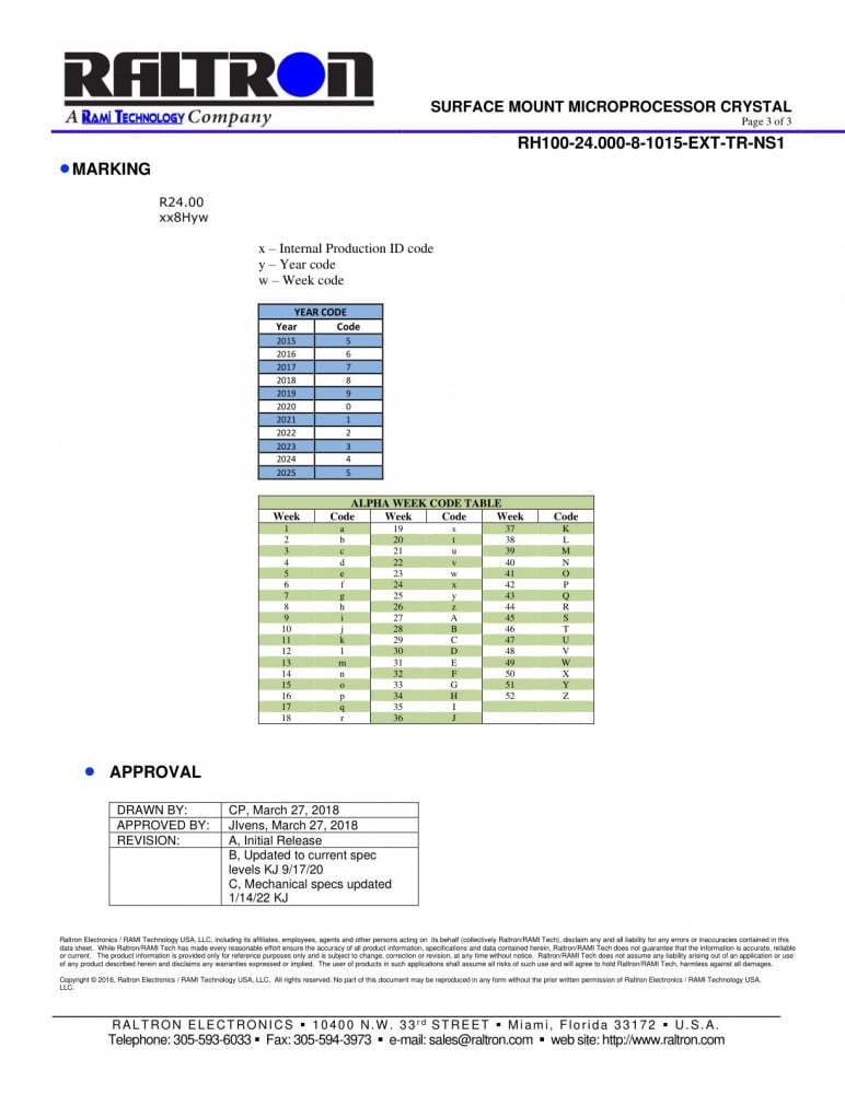 RH100 product datasheet page 3