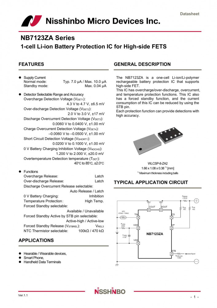 NB7123 datasheet page 1
