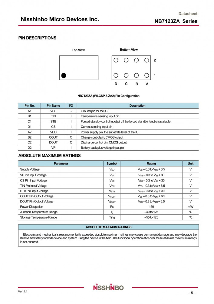 NB7123 datasheet page 5