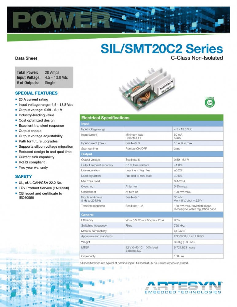 SIL20C2 series datasheet page 1
