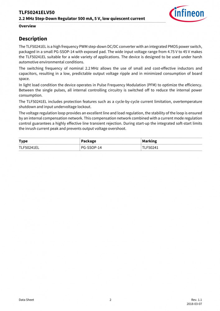 TLF50241EL datasheet page 2