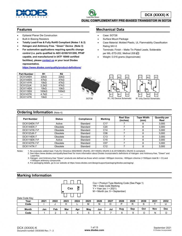DCX114EK-7-F datasheet page 1