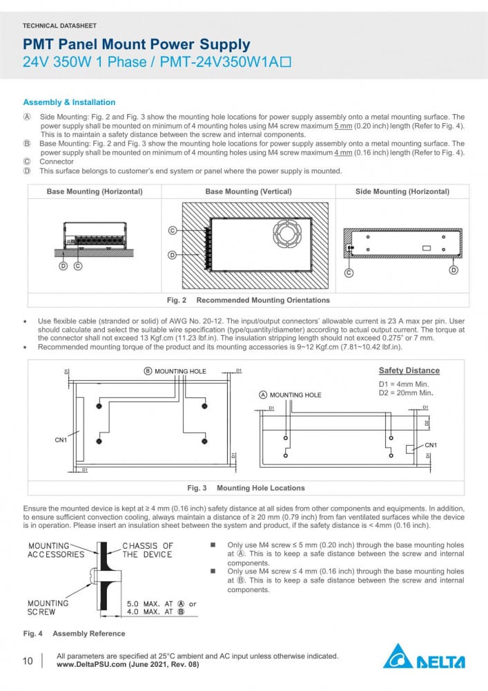 DELTA PMT-24V350W1AK datasheet page 10