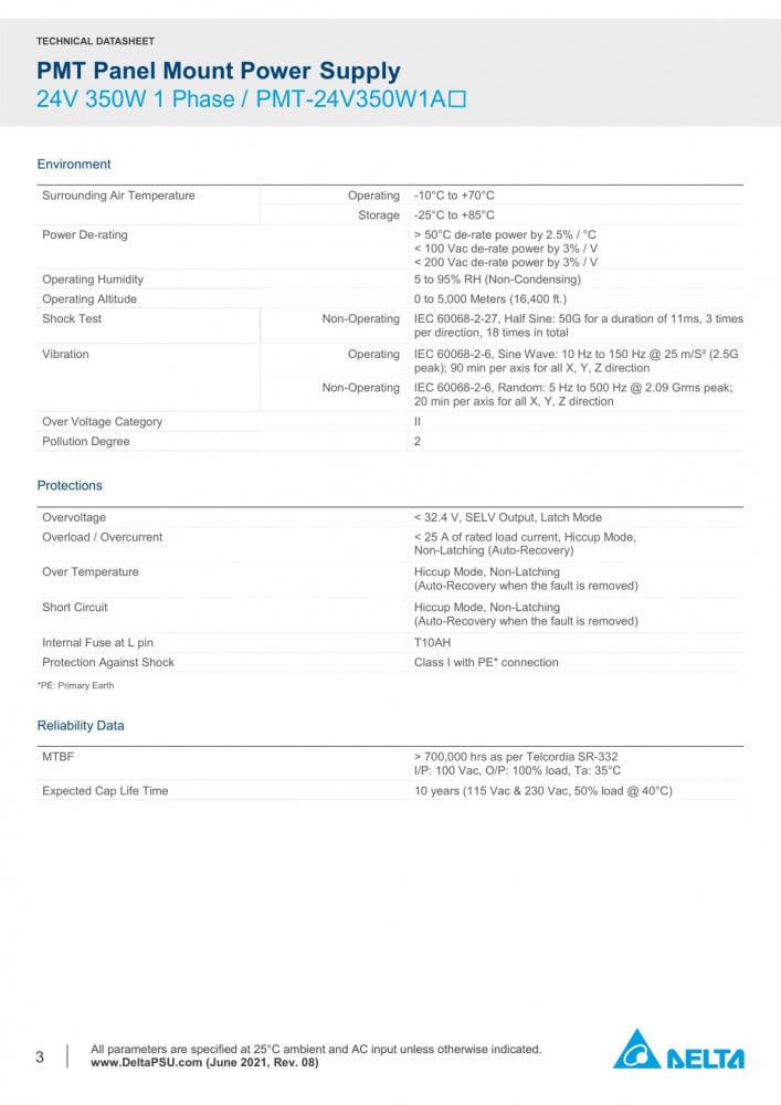 DELTA PMT-24V350W1AK datasheet page 3